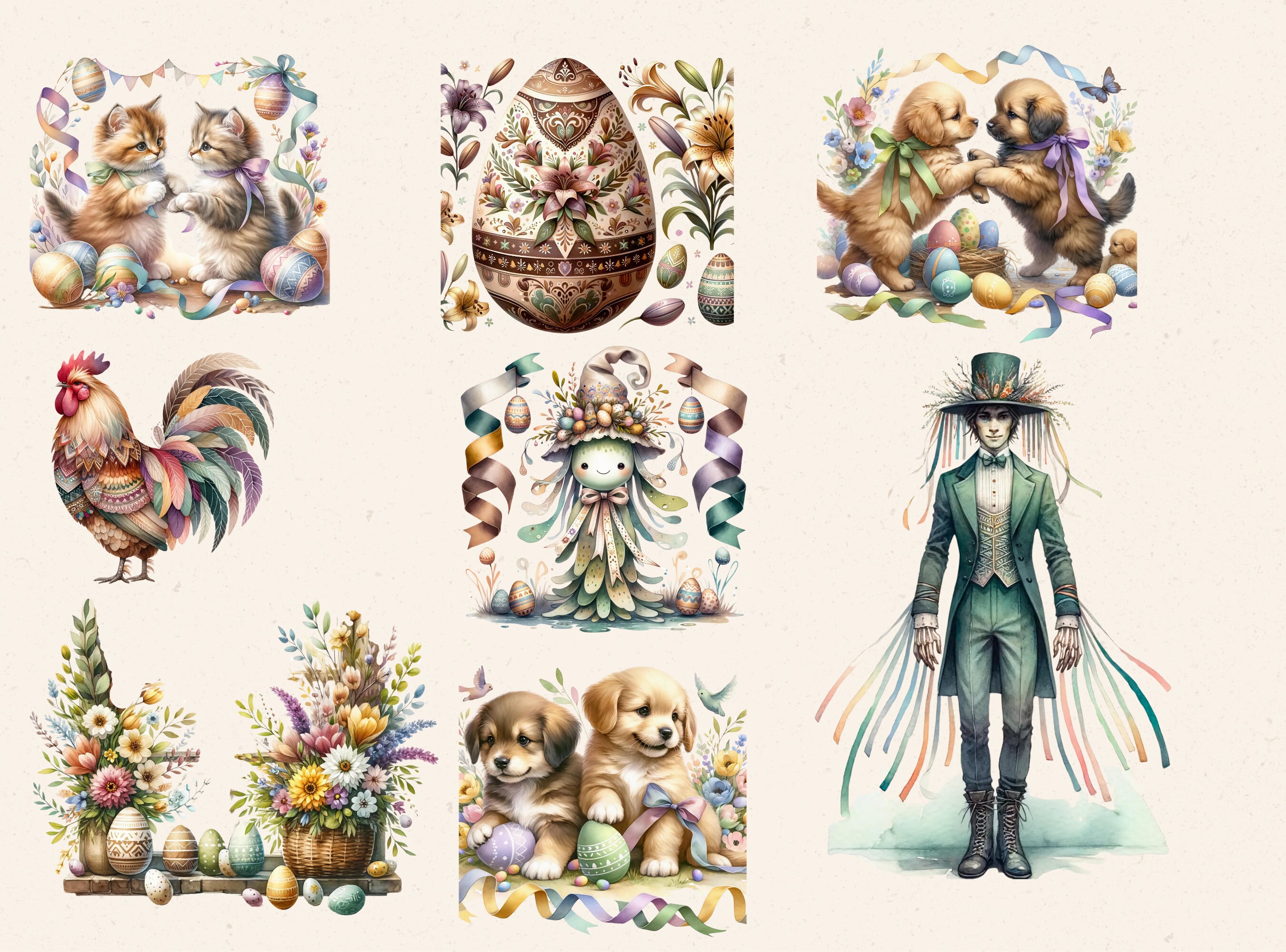 April Easter Clipart, Simple Easter Clipart, Cute Easter Chic Clipart ...