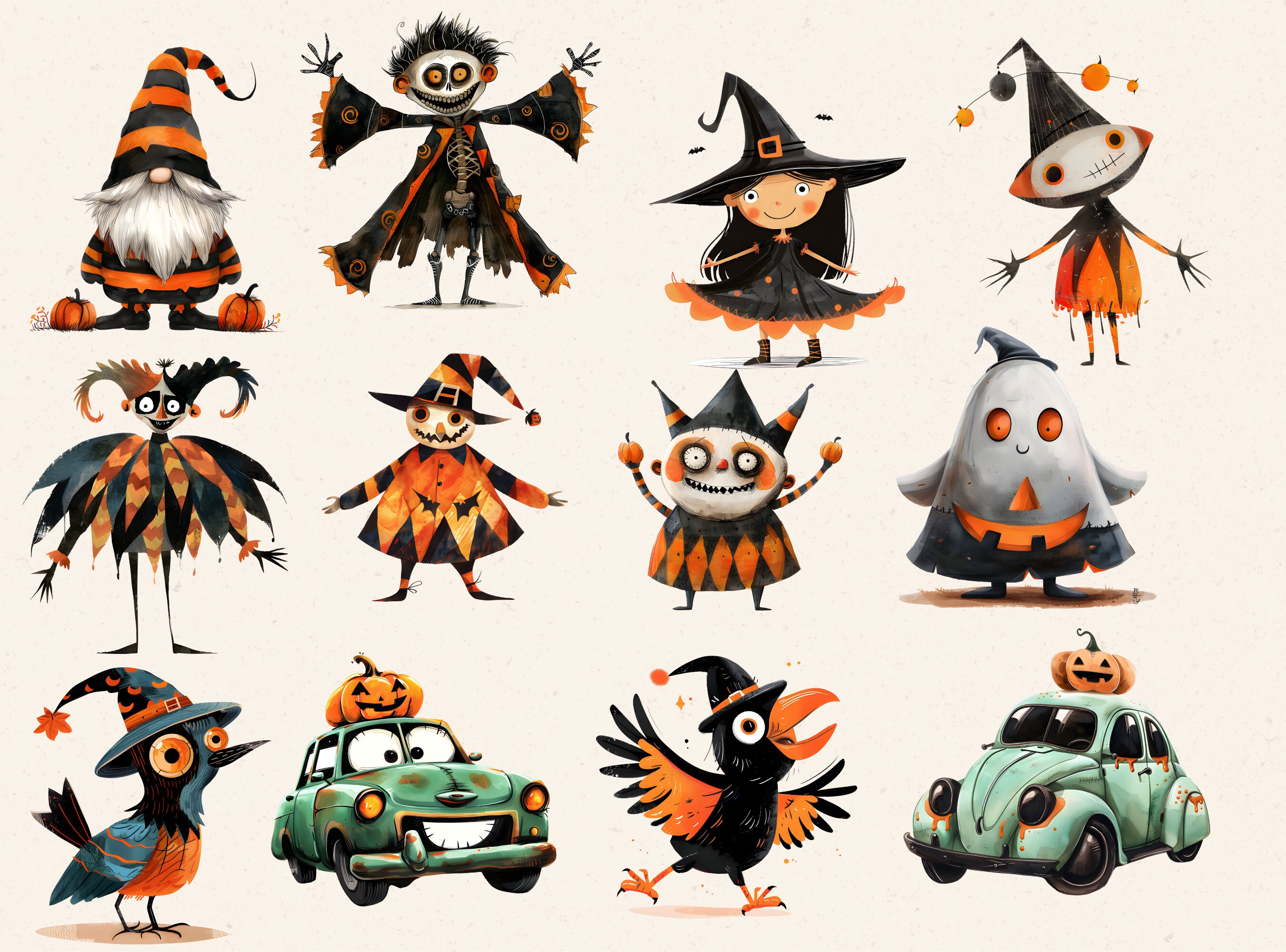 Halloween Dogs Clipart, Spooky Halloween Characters, Scary Faces ...