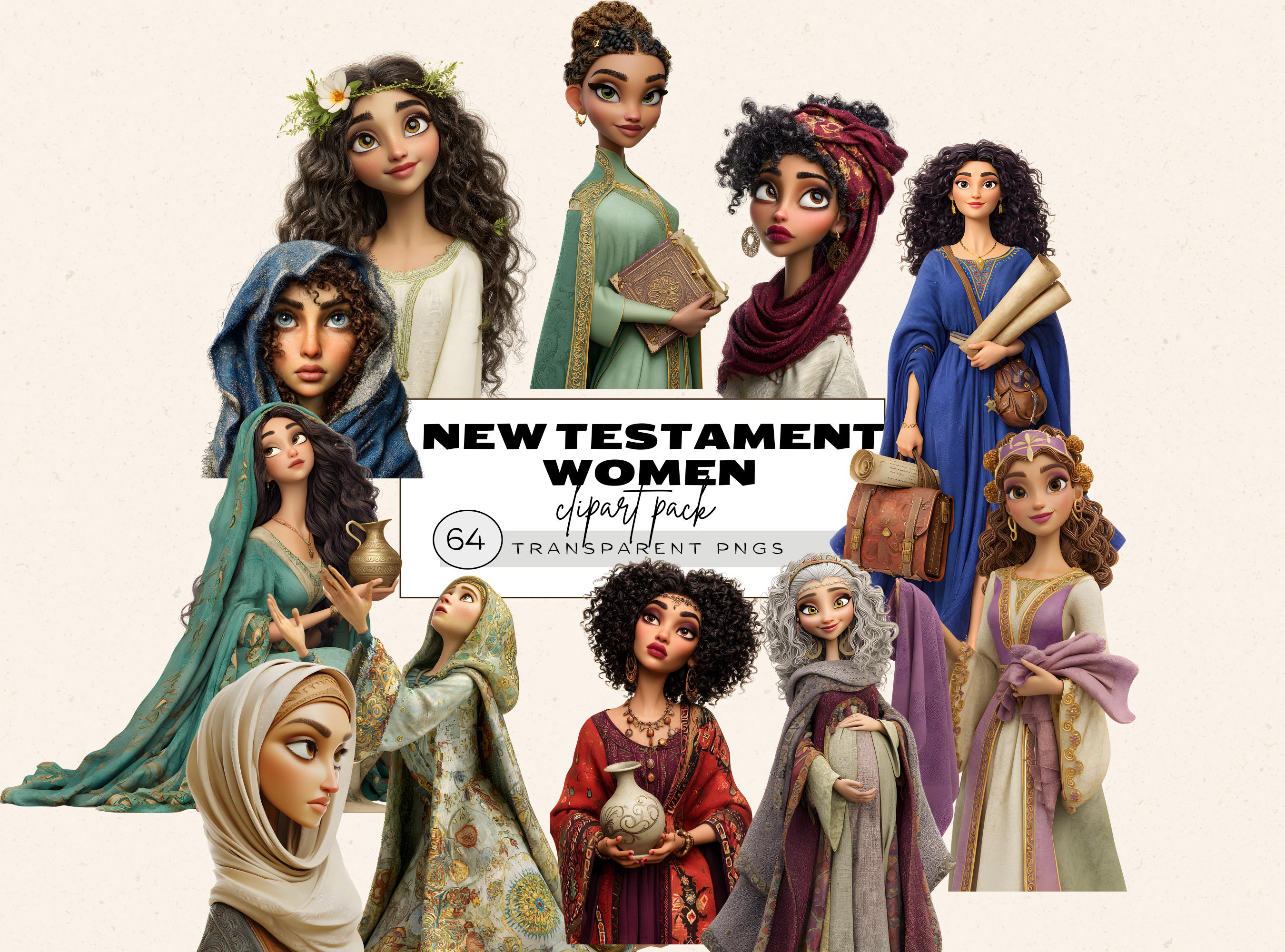 New Testament Bible Character Clipart, Bible Stories Clipart, Women of ...