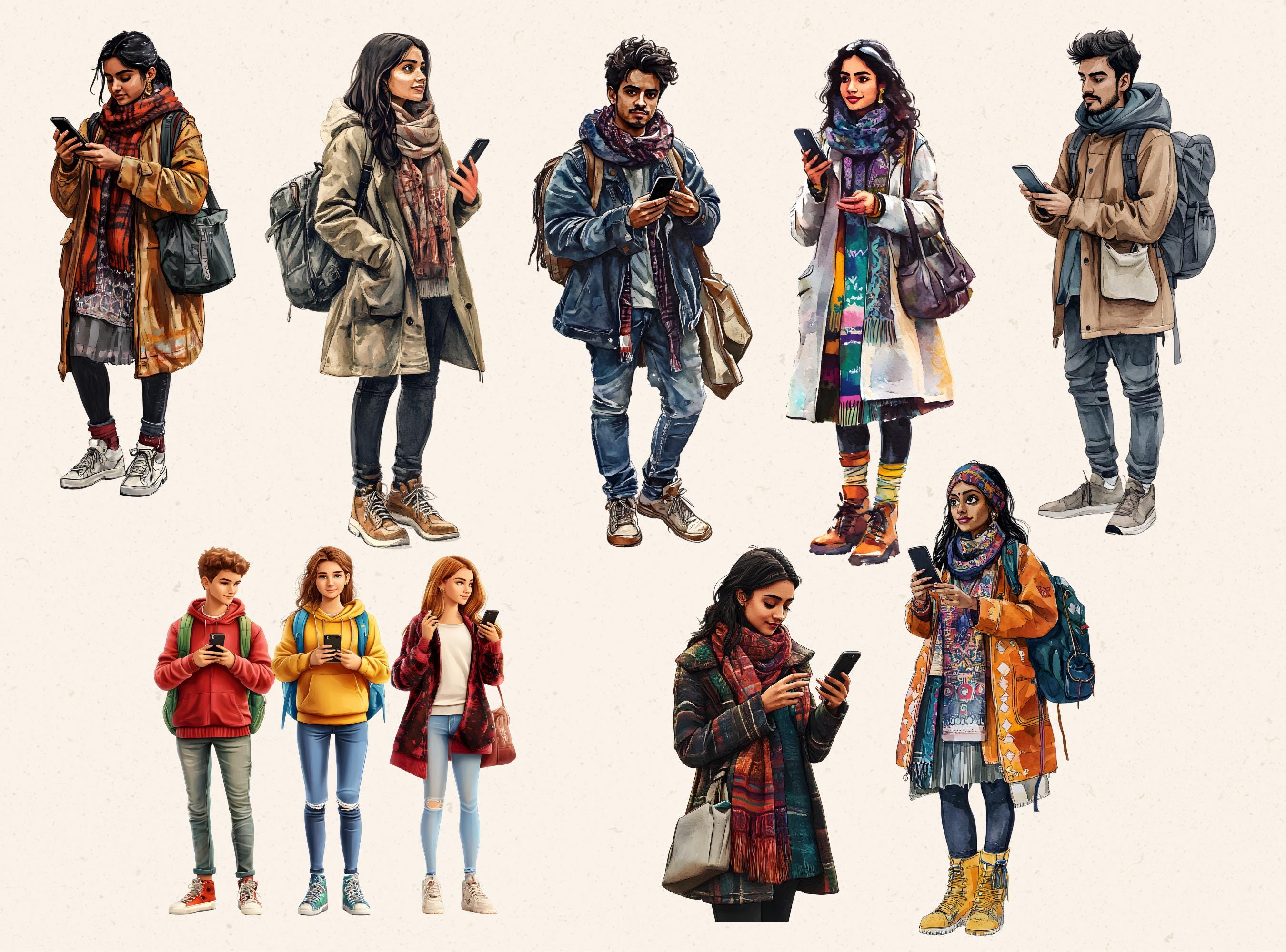 Teenage Boy Clipart, Clipart Bundle Teenager, Teenage Girl Clipart ...