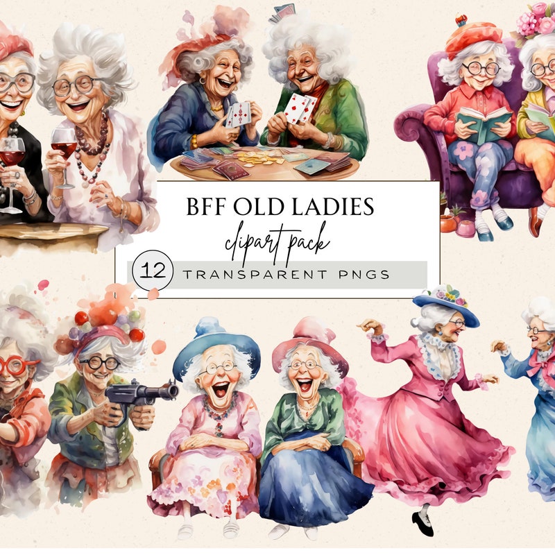 Older Ladies Clipart - Etsy