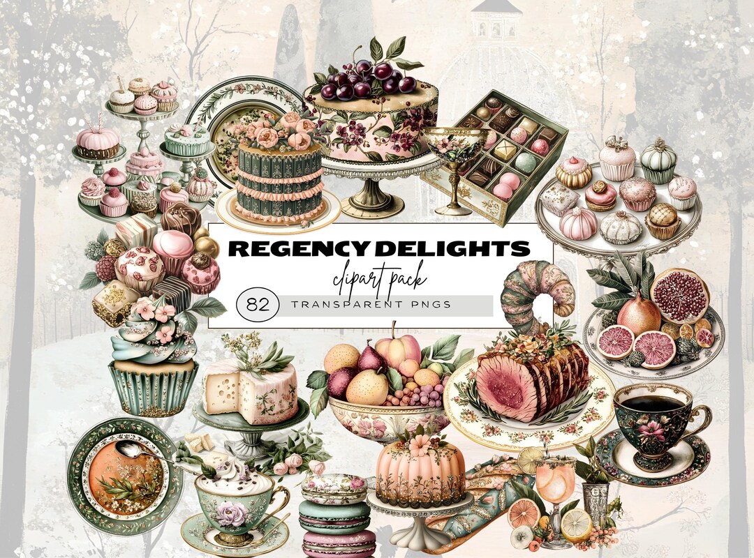 Regency Era Clipart, Regency Era Desserts, Regency Times Food and ...