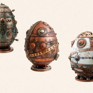Steampunk Easter Eggs Clipart, Steampunk Egg Clipart, Egg Png, Steampunk Easter, Robot Egg ...