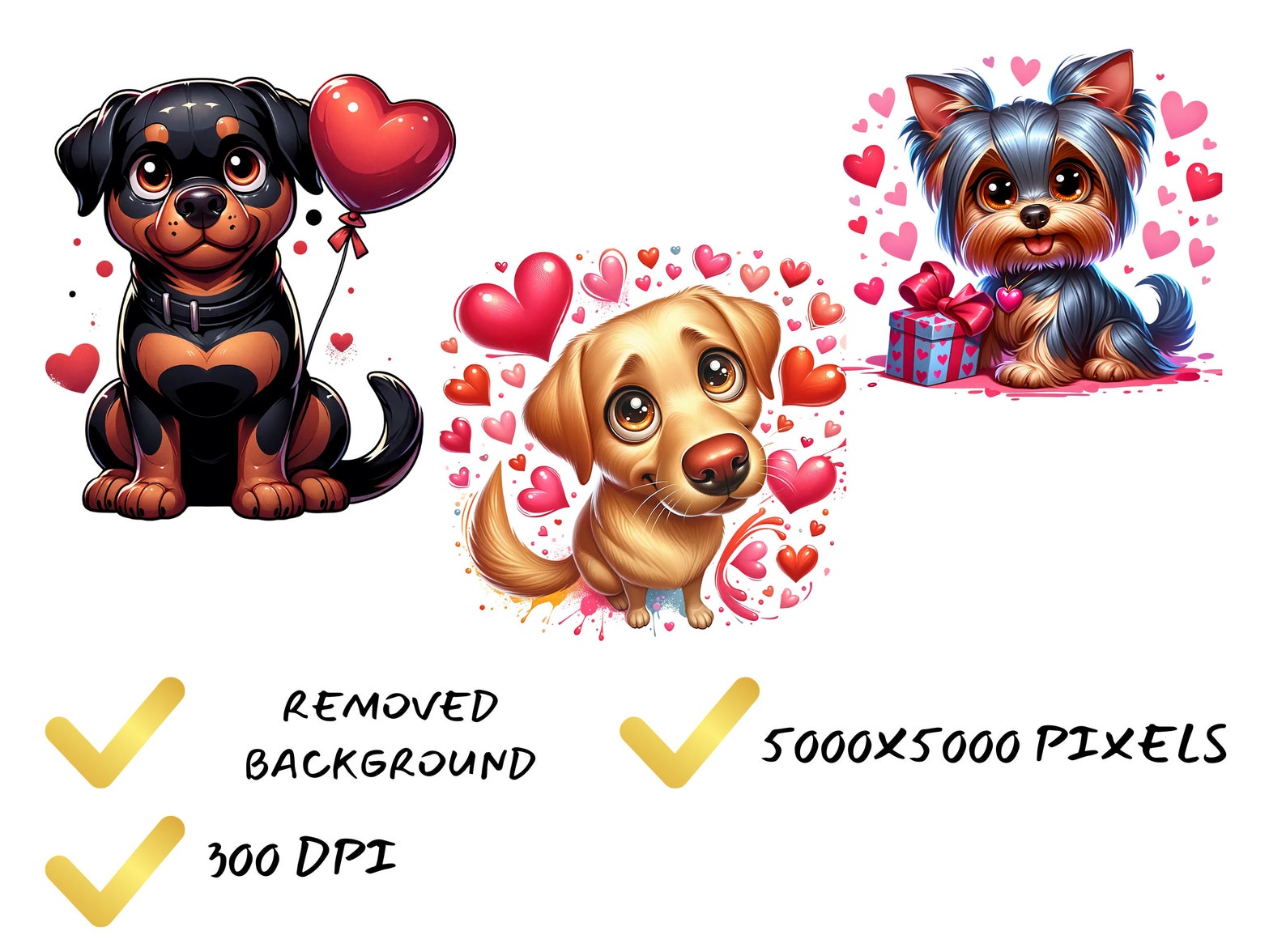 Valentines Puppies Clipart, Dog Breeds Clipart, Valentine Dog Breeds ...