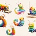 Watercolor Caterpillar Clipart, Caterpillar Clip Art, Insects Clipart ...