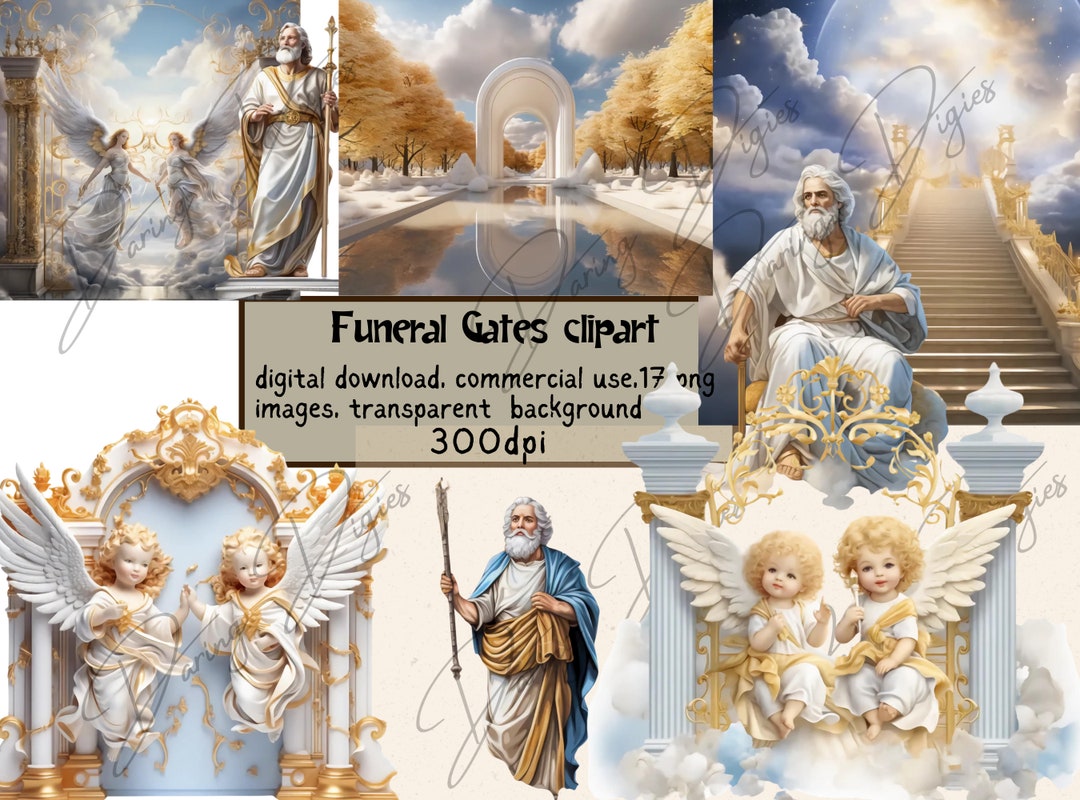 Angel Wings Entrance, Funeral Clipart, Gates to the Dimension, Wings ...