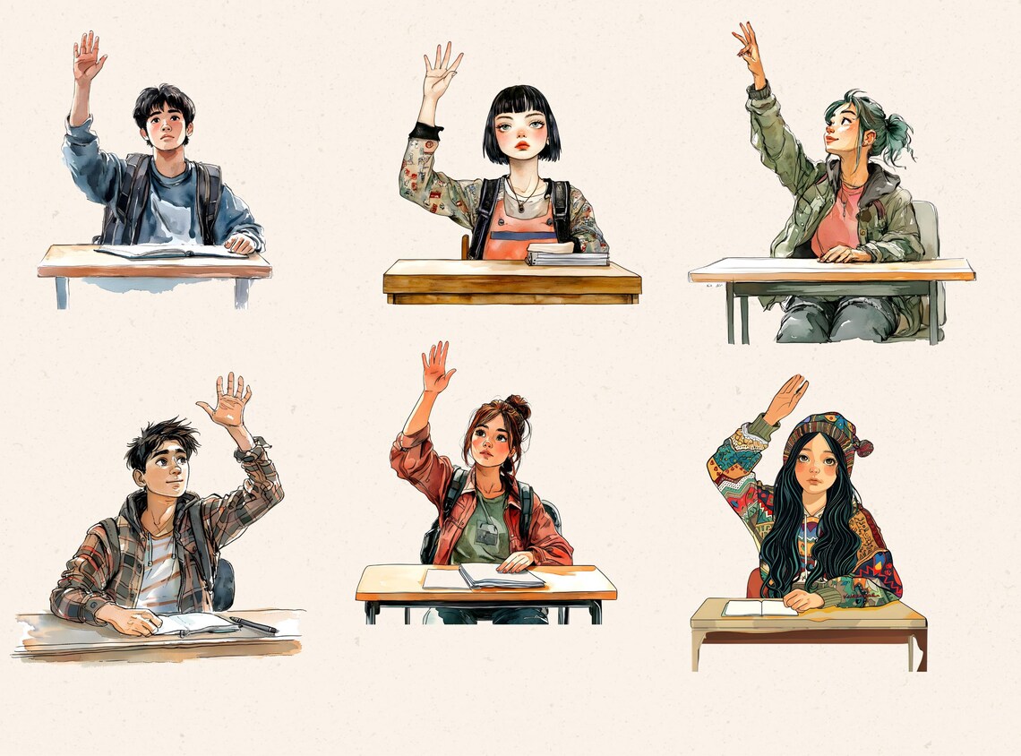 Clipart Bundle Teenager, Teenage Girl Clipart, Teenager Clipart, Asian ...