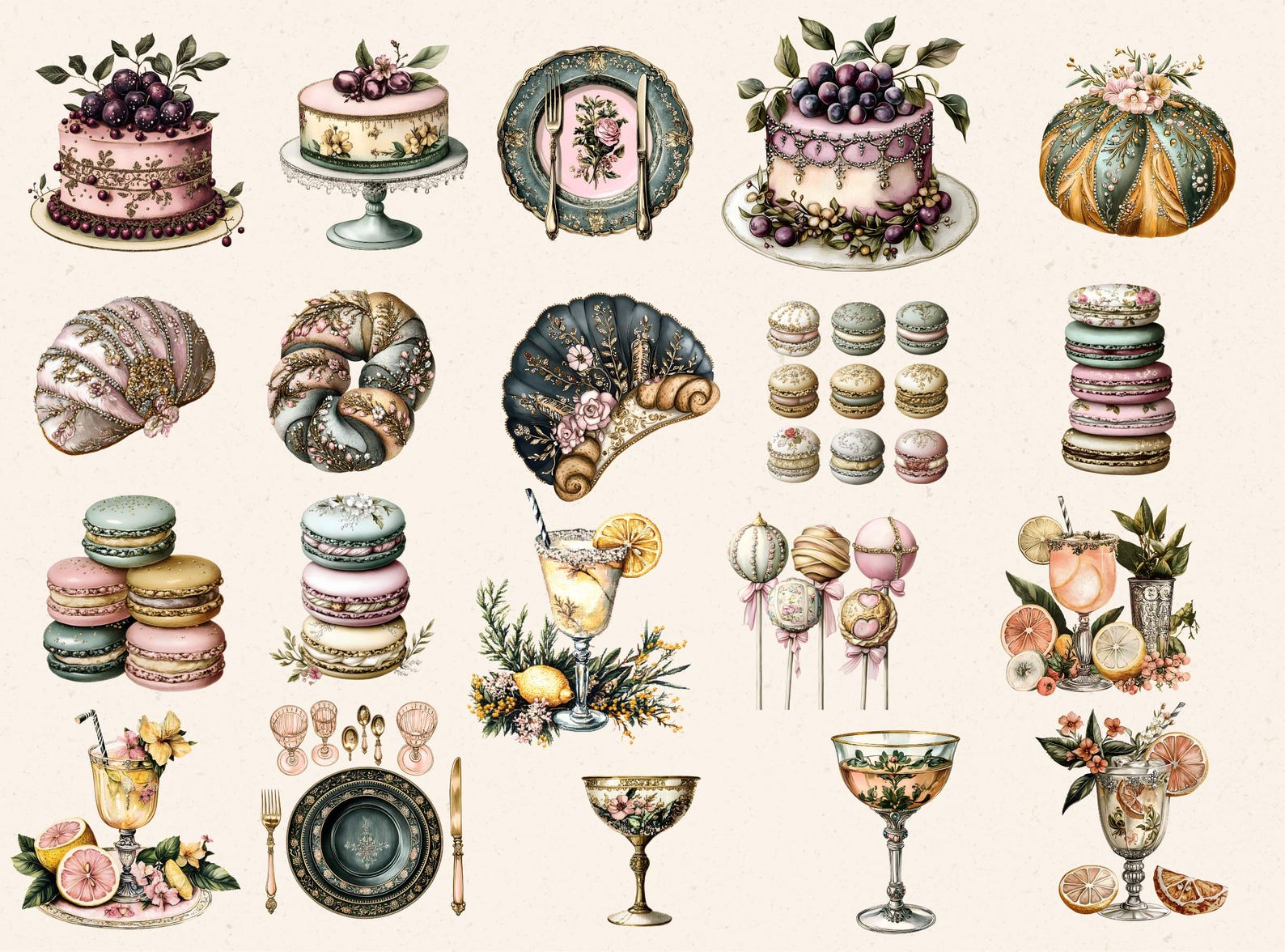 Regency Era Clipart, Regency Era Desserts, Regency Times Food and ...