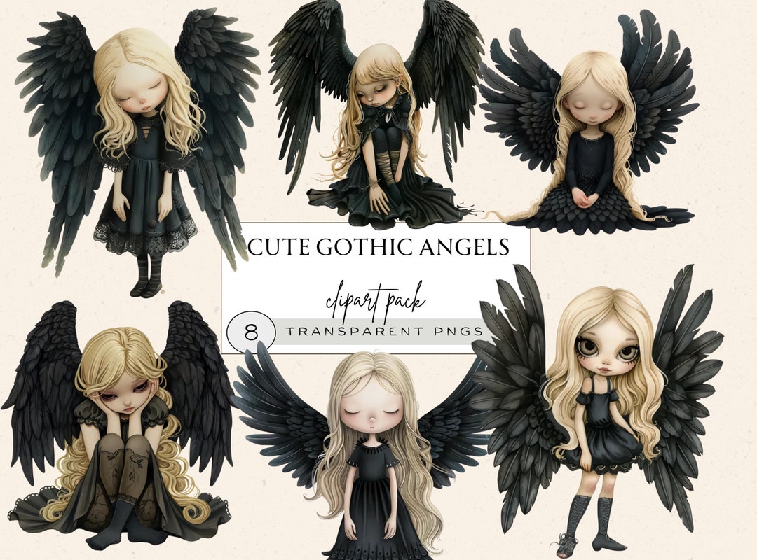 Angel Clipart Black and White. Fallen Angel Clipart, Angel Girl Png ...