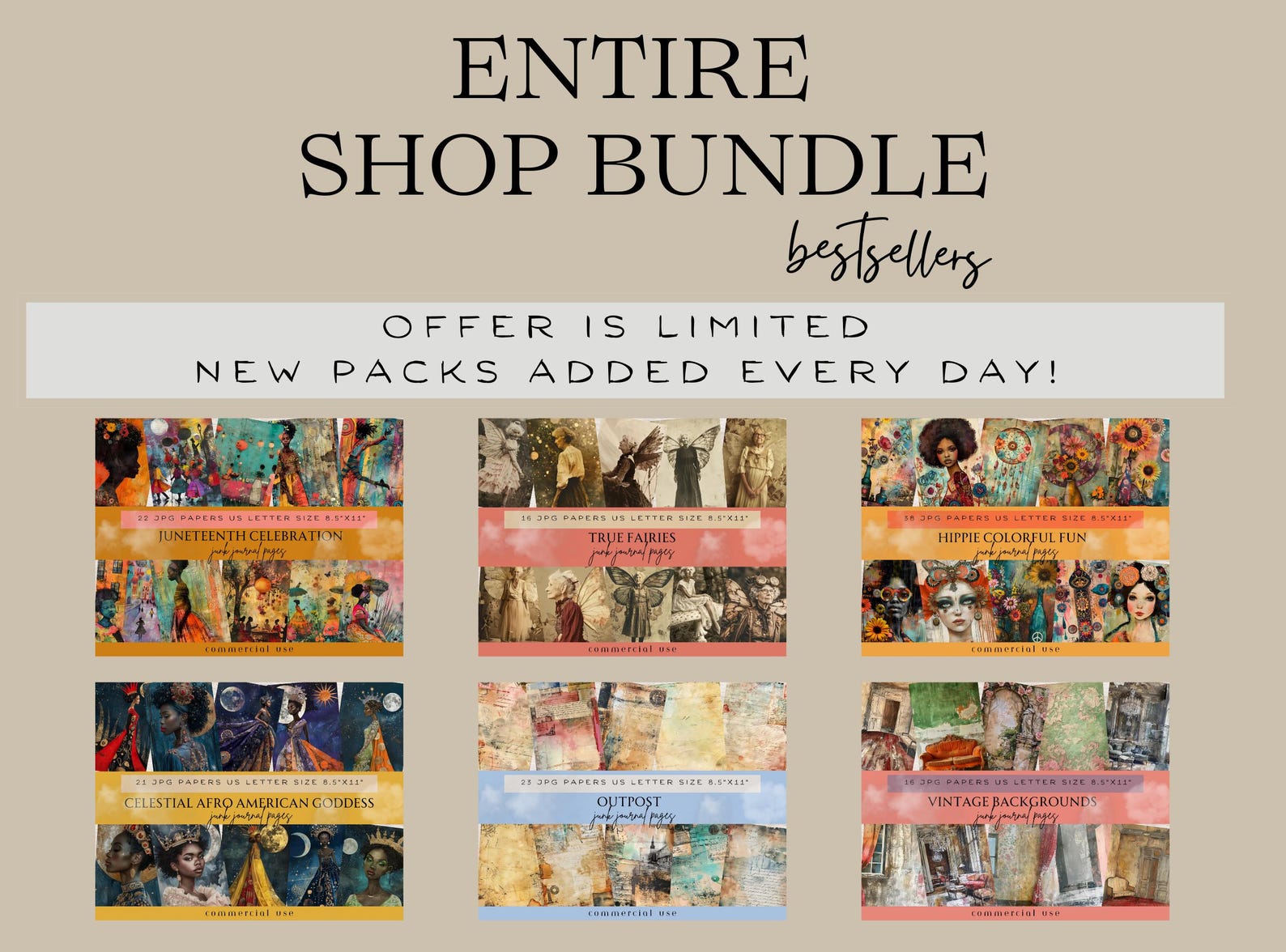 Junk Journal Entire Shop Bundle, Whole Shop Bundle Junk Journal, Whole ...