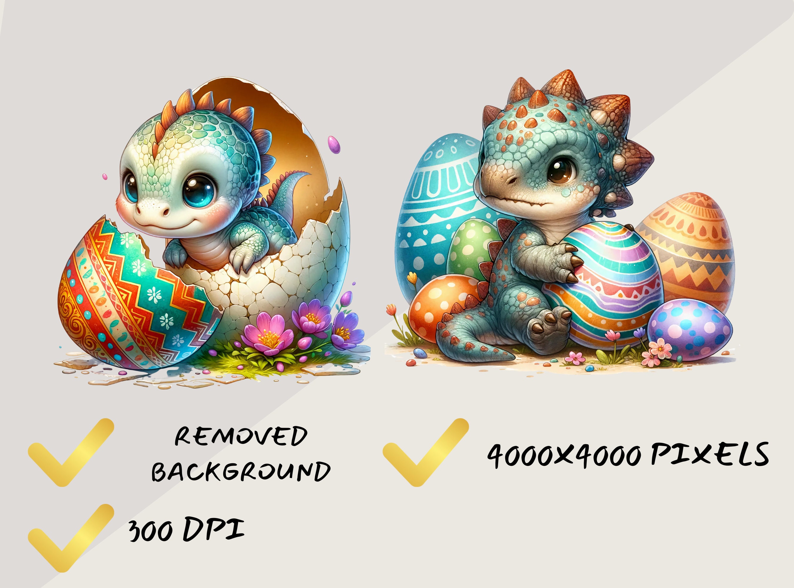 Watercolor Baby Dinosaur Clipart, Easter Dinosaur Clipart, Girly ...