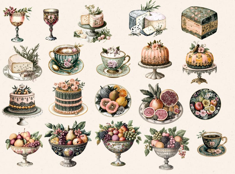 Regency Era Clipart, Regency Era Desserts, Regency Times Food and ...