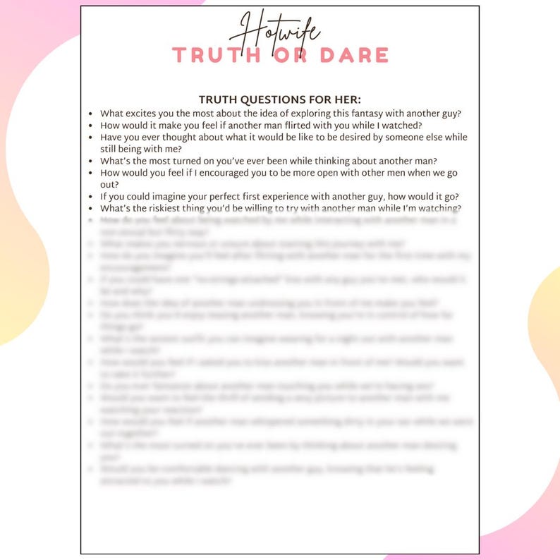 Hotwife Truth or Dare | Hotwife Game for Hotwife Couples | Swinger ...