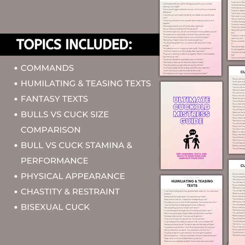 Ultimate Cuckold Mistress Commands and Dirty Talk Script for Cuckolds Demands for Cuckold ...