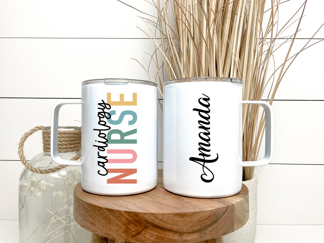 Cardiology Nurse, Insulated 12oz Travel Coffee Mug With Slider Lid ...