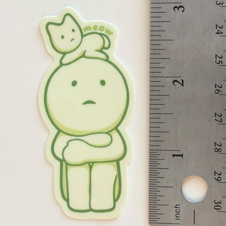 Smiski Cat Sticker - Kawaii Cute Vinyl Waterproof Sticker - Etsy