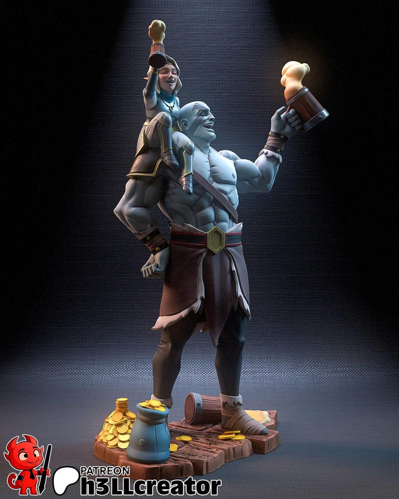 Grog and Pike Fan Art - 3D Printed Resin Figures | Unpainted or Hand ...