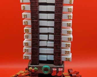 Santa Countdown Chimney hand Painted - Etsy