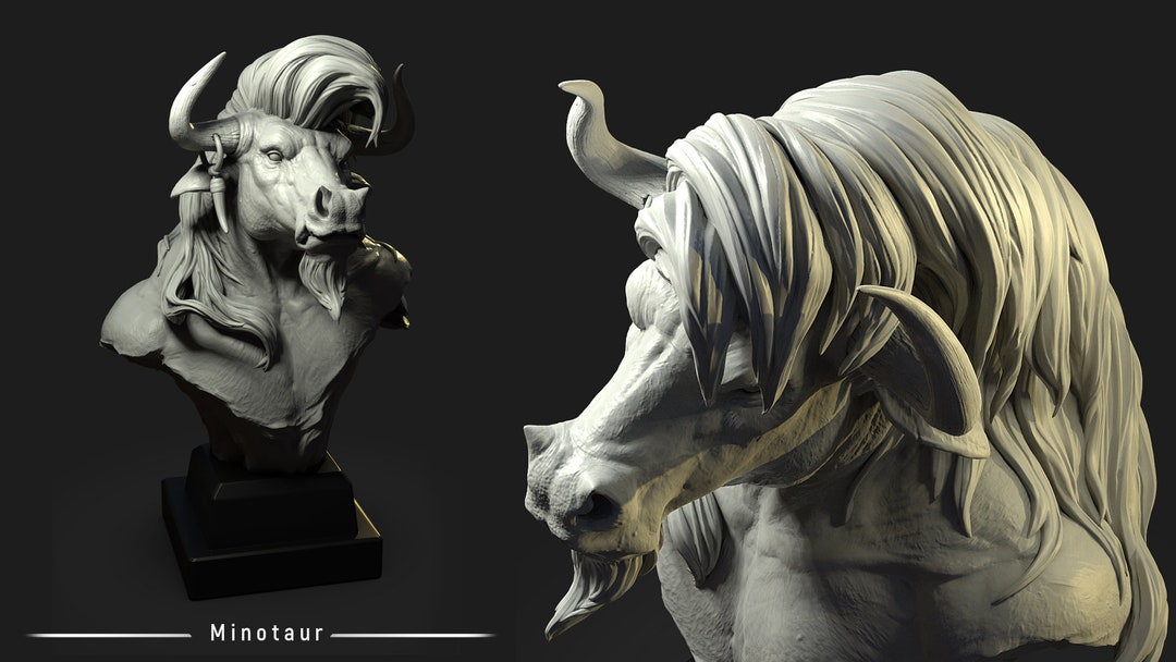 Minotaur Bust Resin Bust Based of Fantasy Tabletop Gaming / Dnd ...