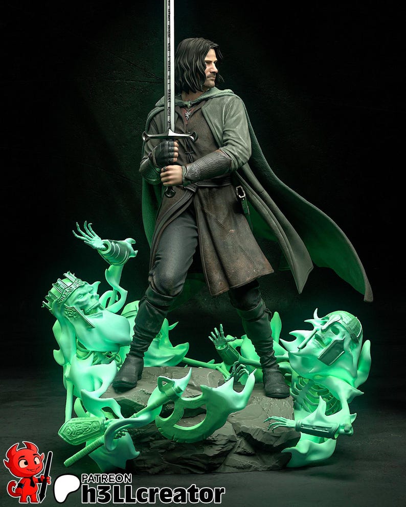 Aragorn Fan Art - 3D Printed Resin Figures | Unpainted or Hand-painted ...