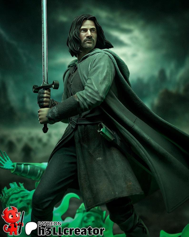 Aragorn Fan Art - 3D Printed Resin Figures | Unpainted or Hand-painted ...