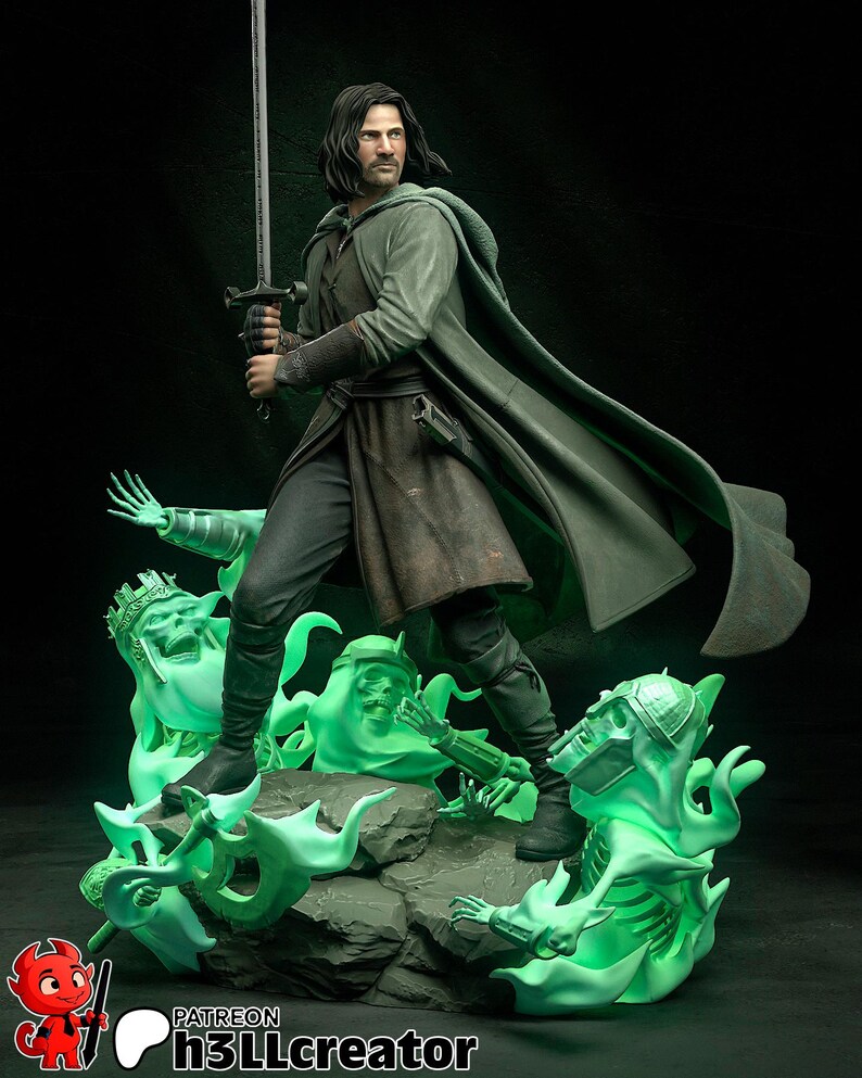 Aragorn Fan Art - 3D Printed Resin Figures | Unpainted or Hand-painted ...