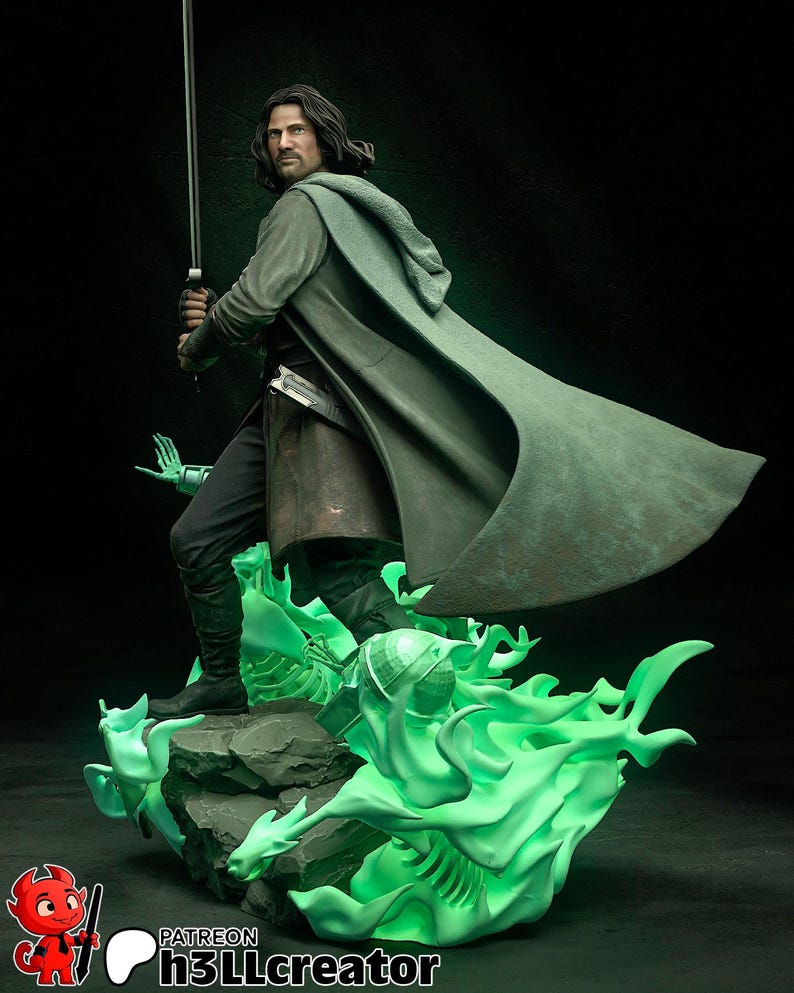 Aragorn Fan Art - 3D Printed Resin Figures | Unpainted or Hand-painted ...