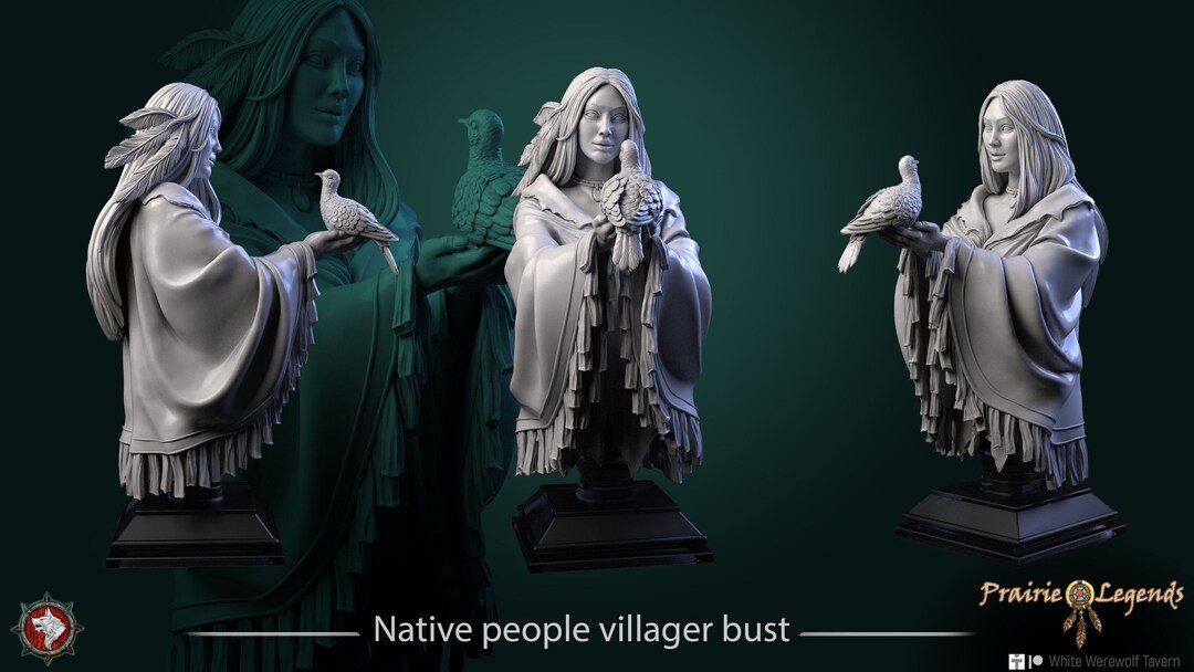 Native Villager Bust - Resin Bust Based of Fantasy Tabletop Gaming ...