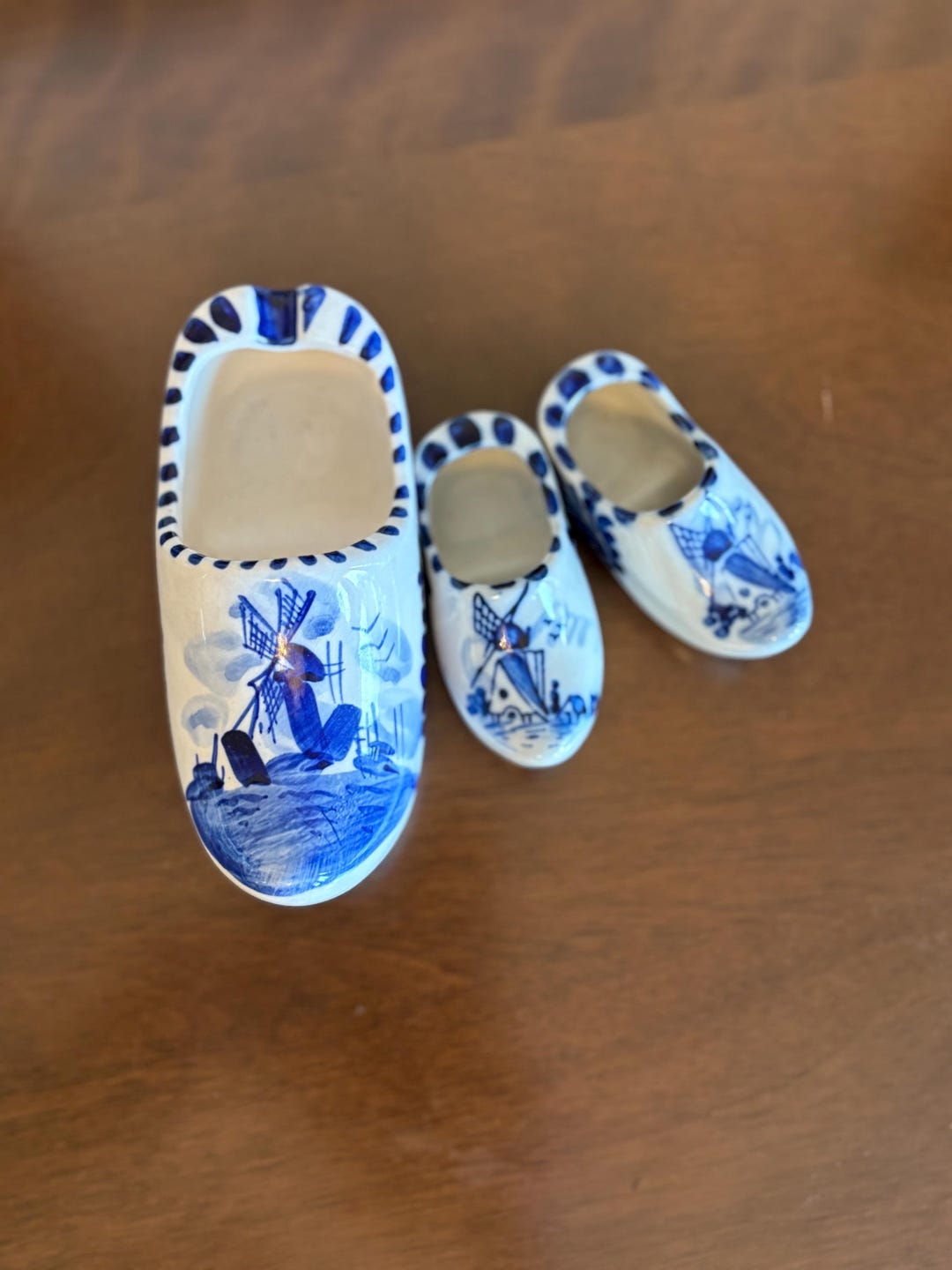 Delft Blue Vintage Hand Painted Dutch Clogs, Decorative Ceramic ...
