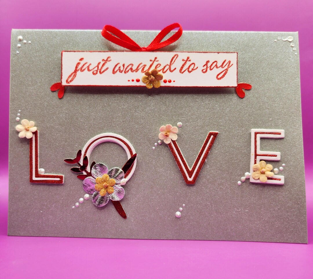 Romantic Handmade Love Card • Blank Inside Greeting Card for Him or Her ...