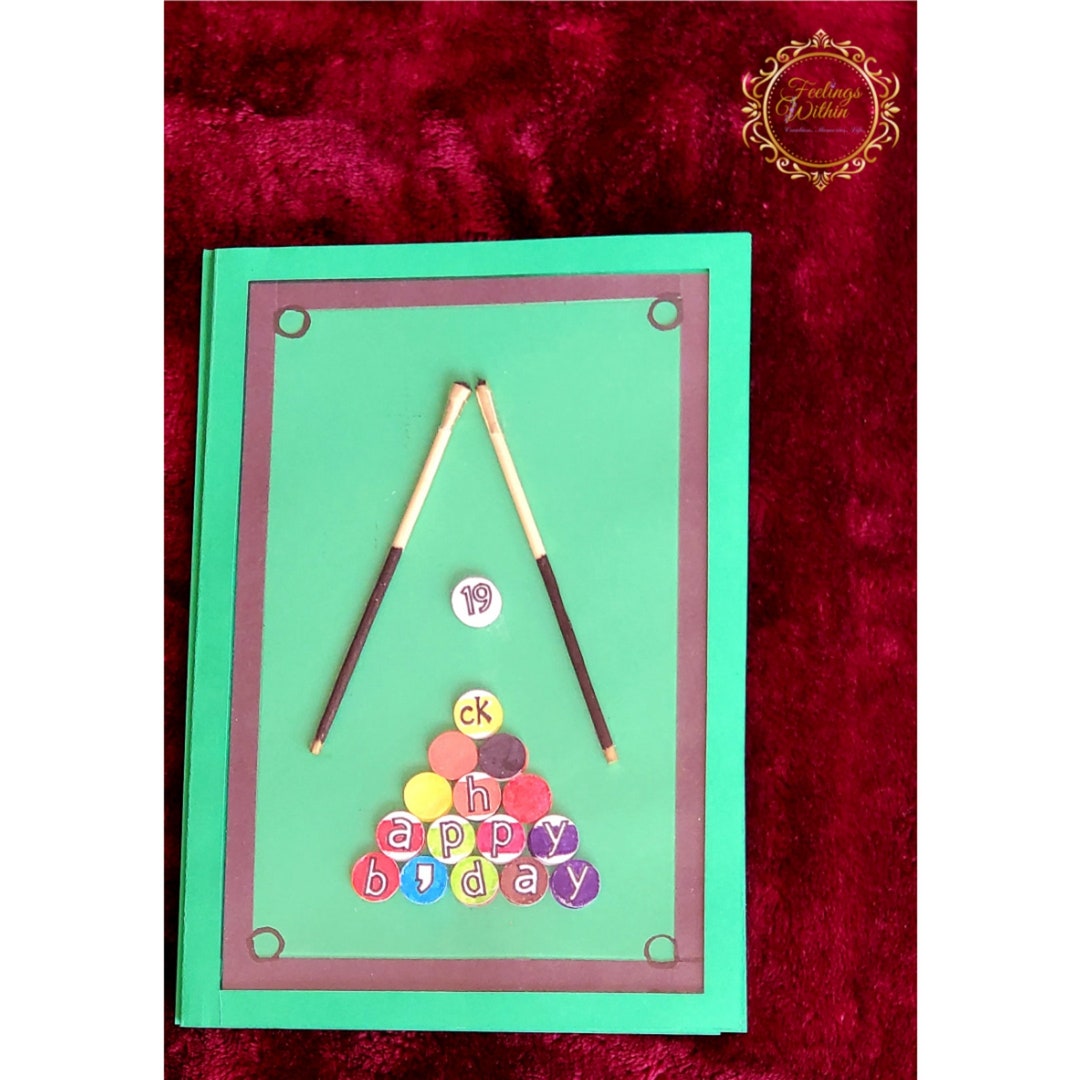 Billiards Birthday Card, Pool Table Card, Sports Lover Card ...