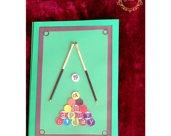 Billiards Birthday Card, Pool Table Card, Sports Lover Card ...