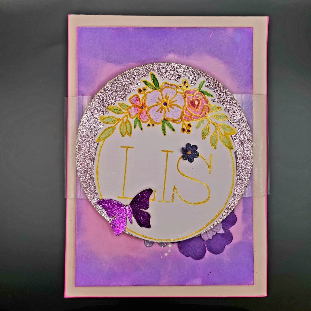 Butterfly Themed Card, Slider Card, Shaker Card, Personalized Card ...