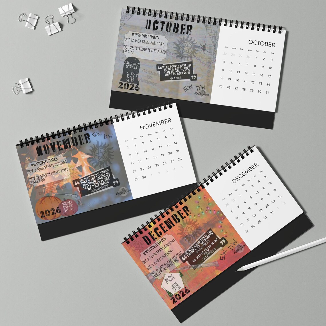 Supernatural Desktop Calendar 2026, Supernatural Planner, Supernatural ...