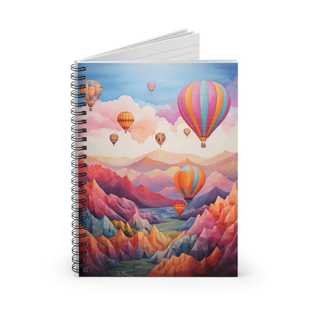 Hot Air Balloon Spiral Notebook, Balloon Festival Journal 6x8 Ruled ...