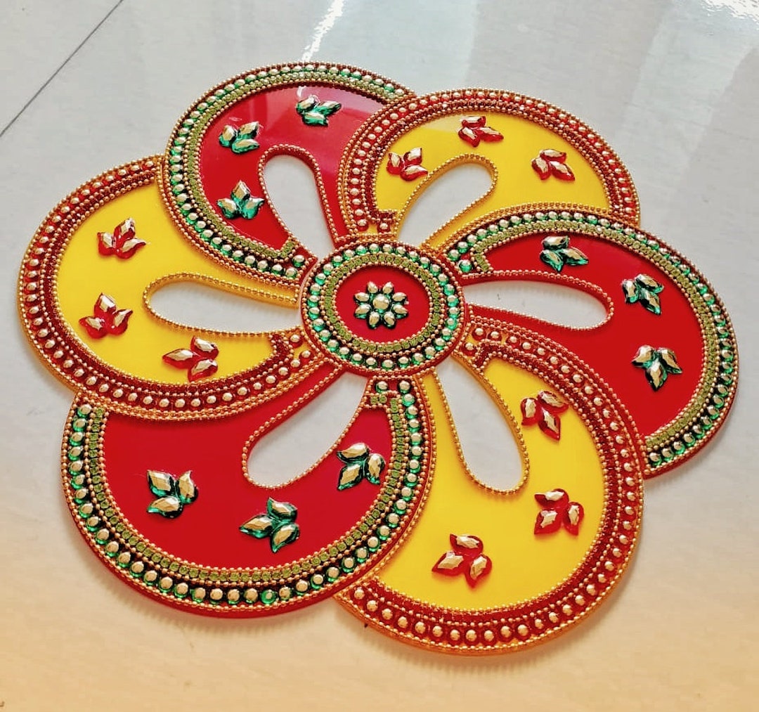 Symmetrical Acrylic Rangoli for Special Occasions - Etsy