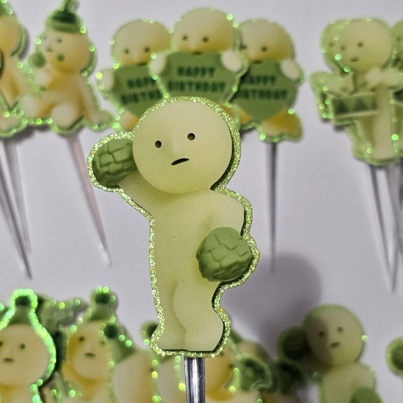 Smiski Cupcake Toppers | Birthday Party Decorations Smiski Set of 24 - Etsy