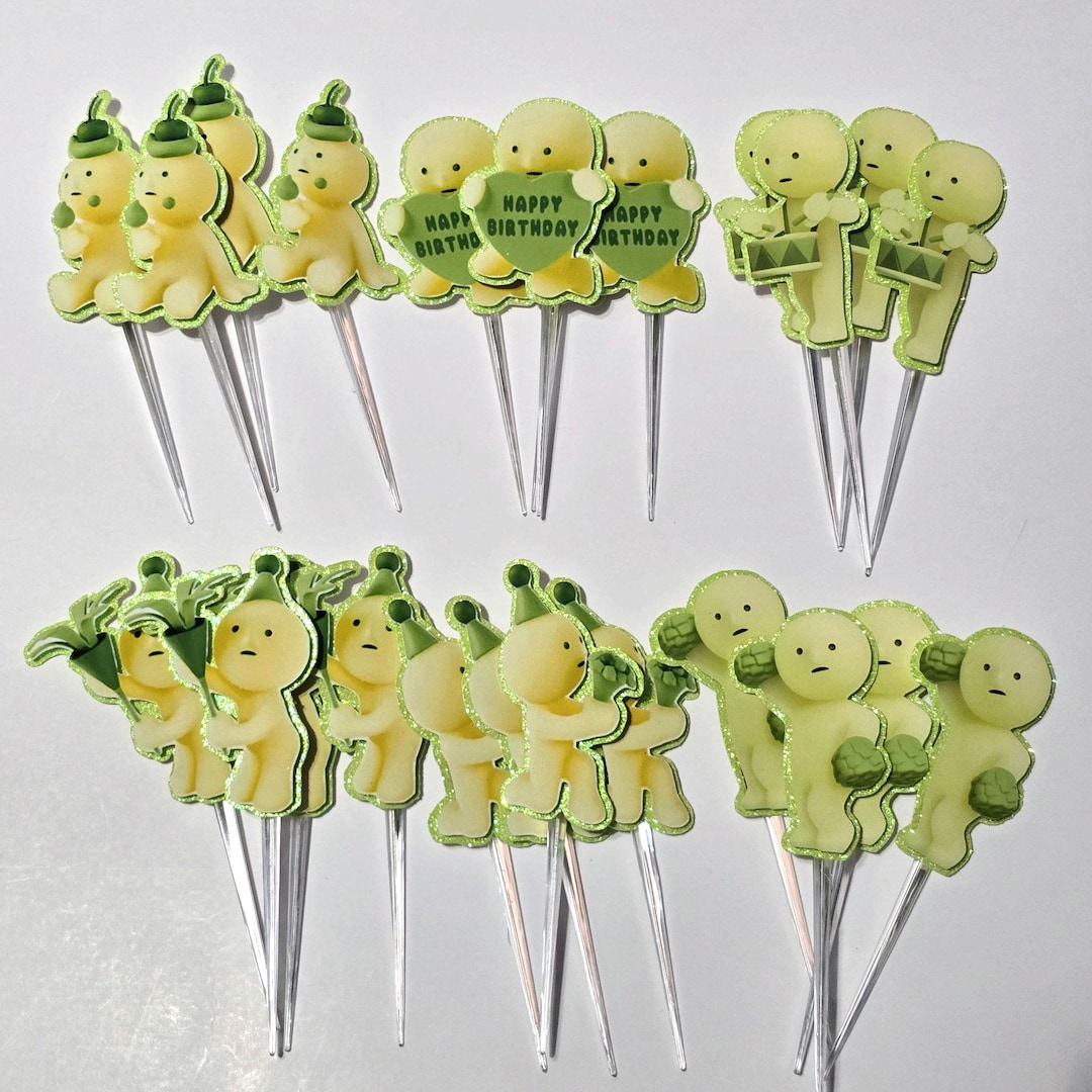 Smiski Cupcake Toppers | Birthday Party Decorations Smiski Set of 24 - Etsy