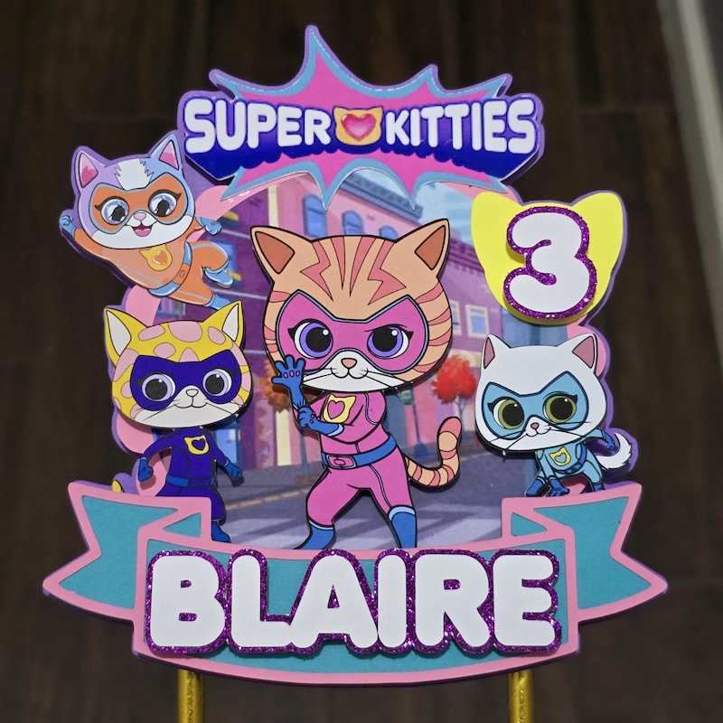 Superkitties Birthday Cake - Etsy