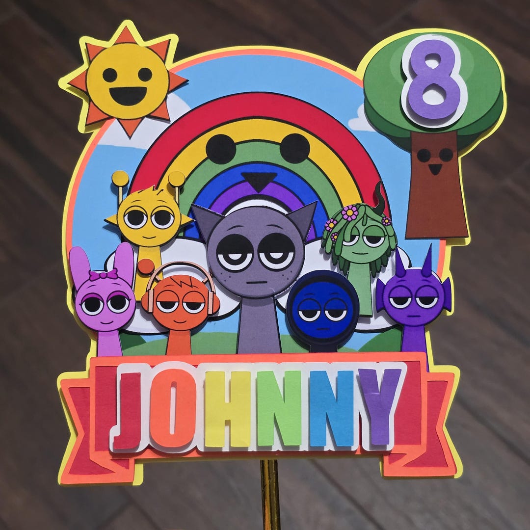 Sprunki Cake Topper | Sprunki Birthday Decoration | Sprunki Party ...