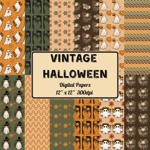 Halloween Digital Paper ,clipart Pack Vintage Digital Paper. With Sweet ...