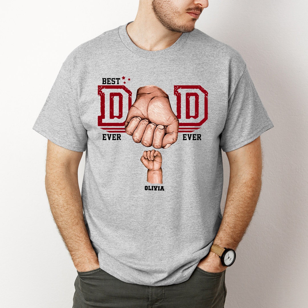 Custom Dad Shirt, Kids Name Dad Shirt, Retro Best Dad Ever Shirt ...