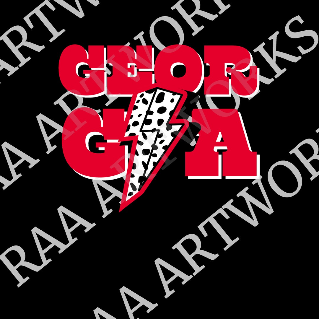 Georgia Red and Black PNG, Black Leopard Lightning Bolt PNG, Bulldogs ...