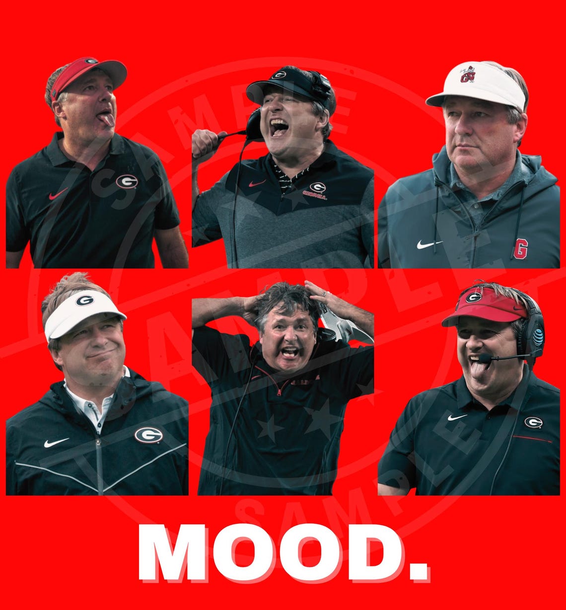 Kirby Smart Mood Spirit Wear Design Visor HBTD Bulldogs Fan Red Black ...