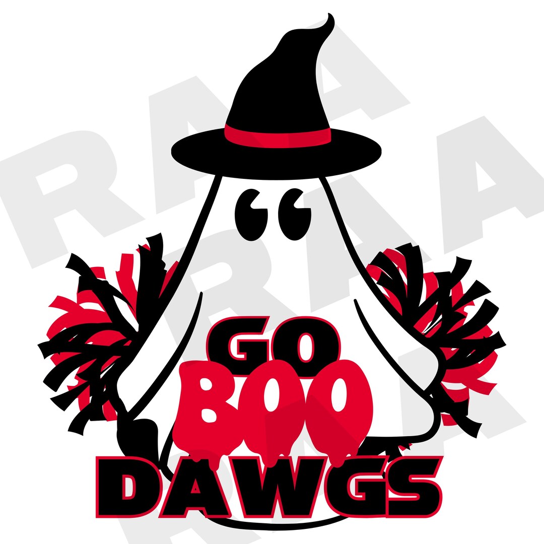 Boo Dawgs Bulldogs Football Fan Halloween Shirt PNG, Go Dawgs Ghost PNG ...