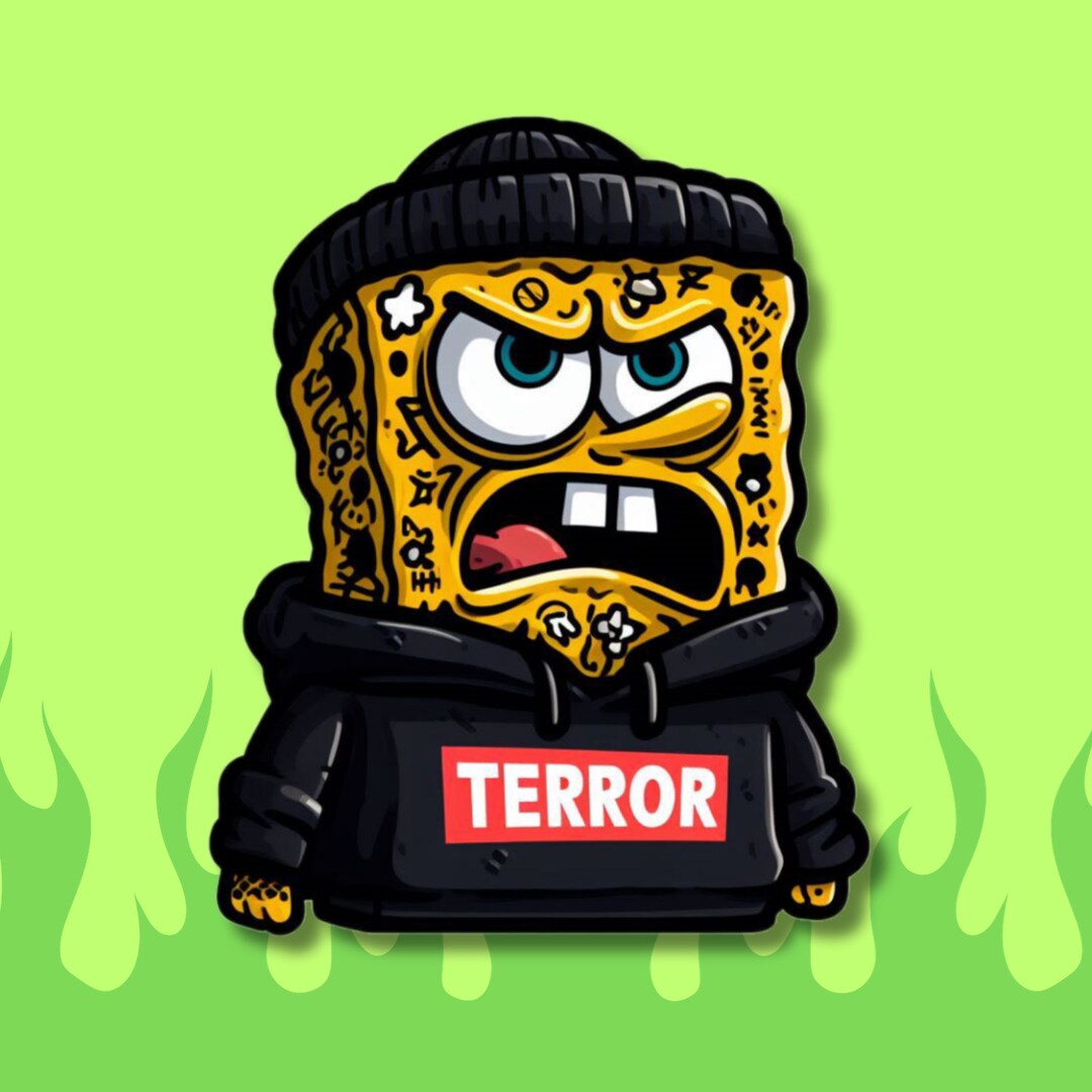 HARDCORE SPONGEBOB Sticker Punk Metal Rock Music Terror - Etsy