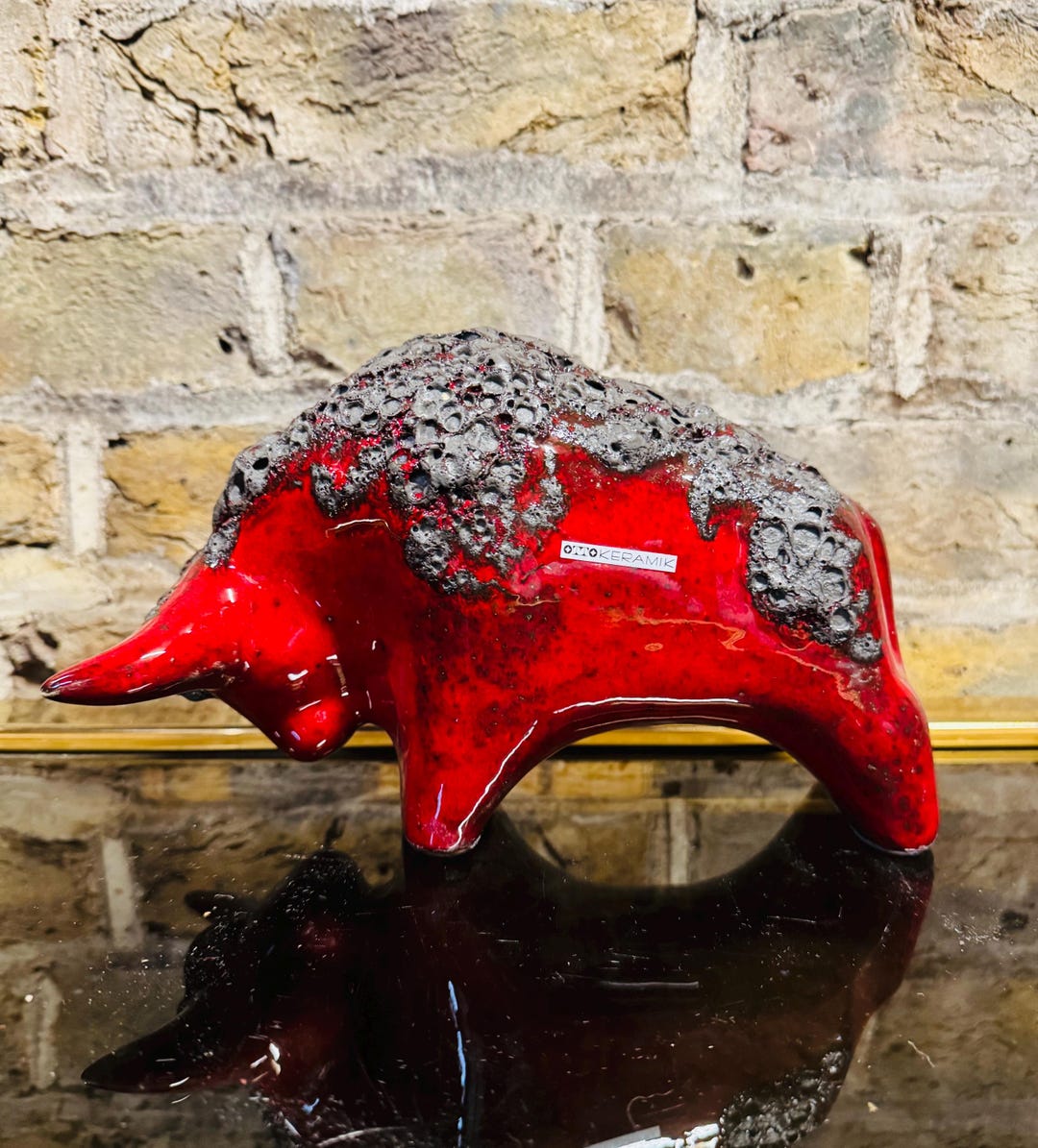 Iconic Hand Finished German Otto Keramik Fat Lava Bull Contemporary ...