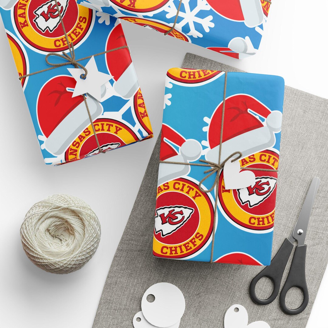 Kansas City Chiefs Christmas Themed Gift Wrap, NFL Sports Fans Holiday ...