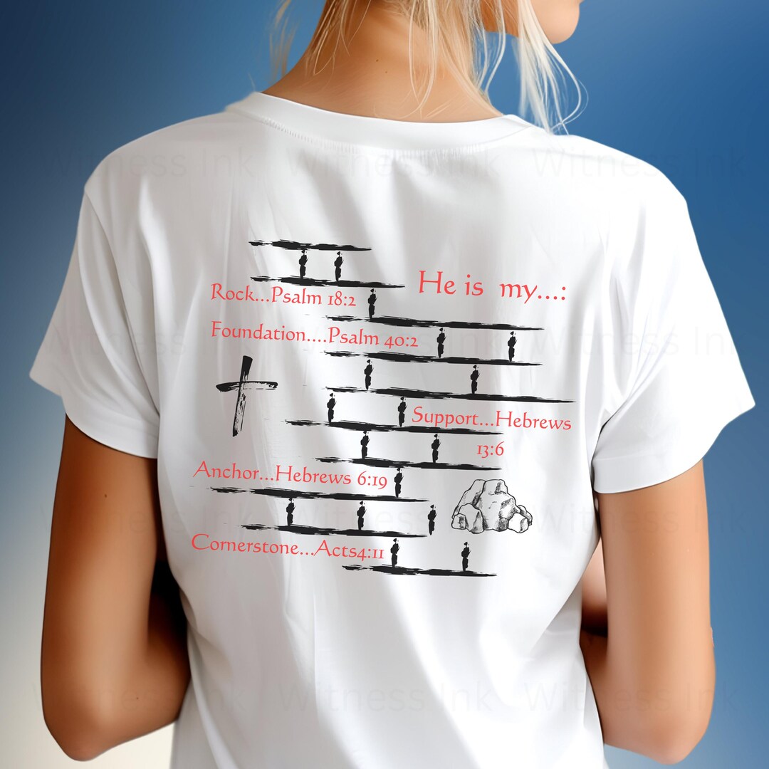 Religious Bible Verse Shirt, He is My Rock Shirt, Faith Building Block ...