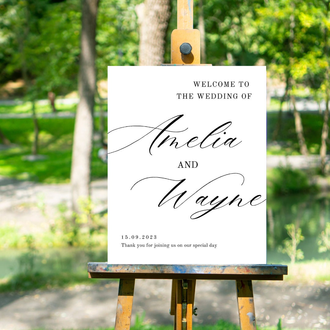 Wedding Welcome Sign Custom Wedding Welcome Signs Minimalistic Wedding ...
